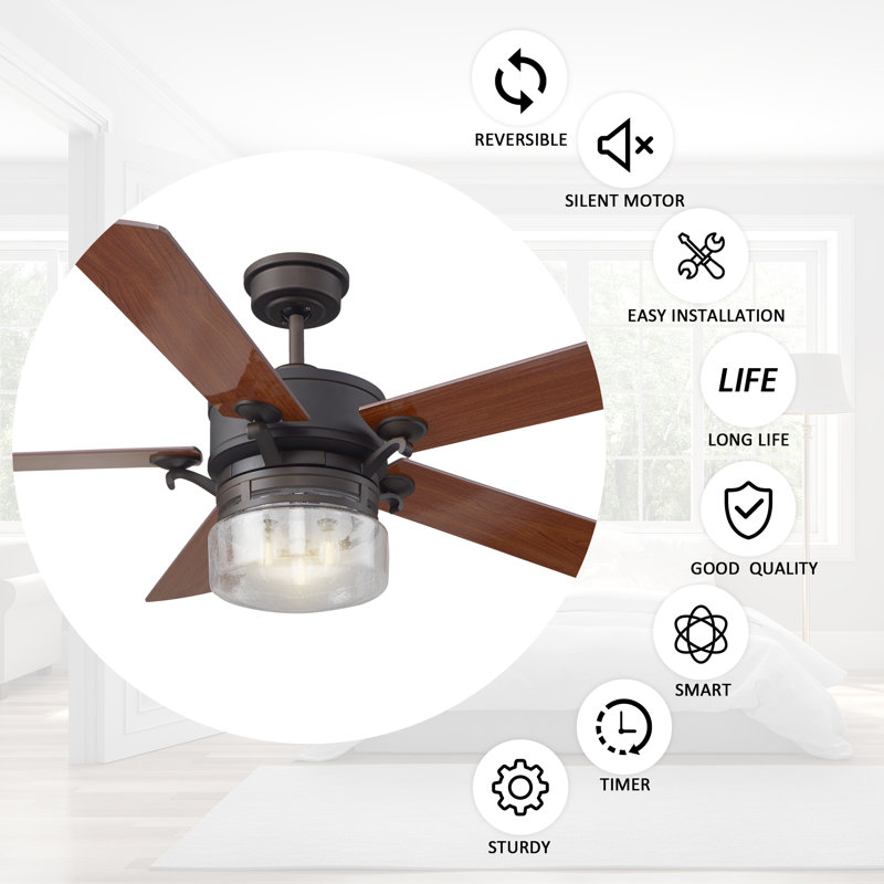 Latitude Run® Gizell 52'' Ceiling Fan with Light Kit | Wayfair