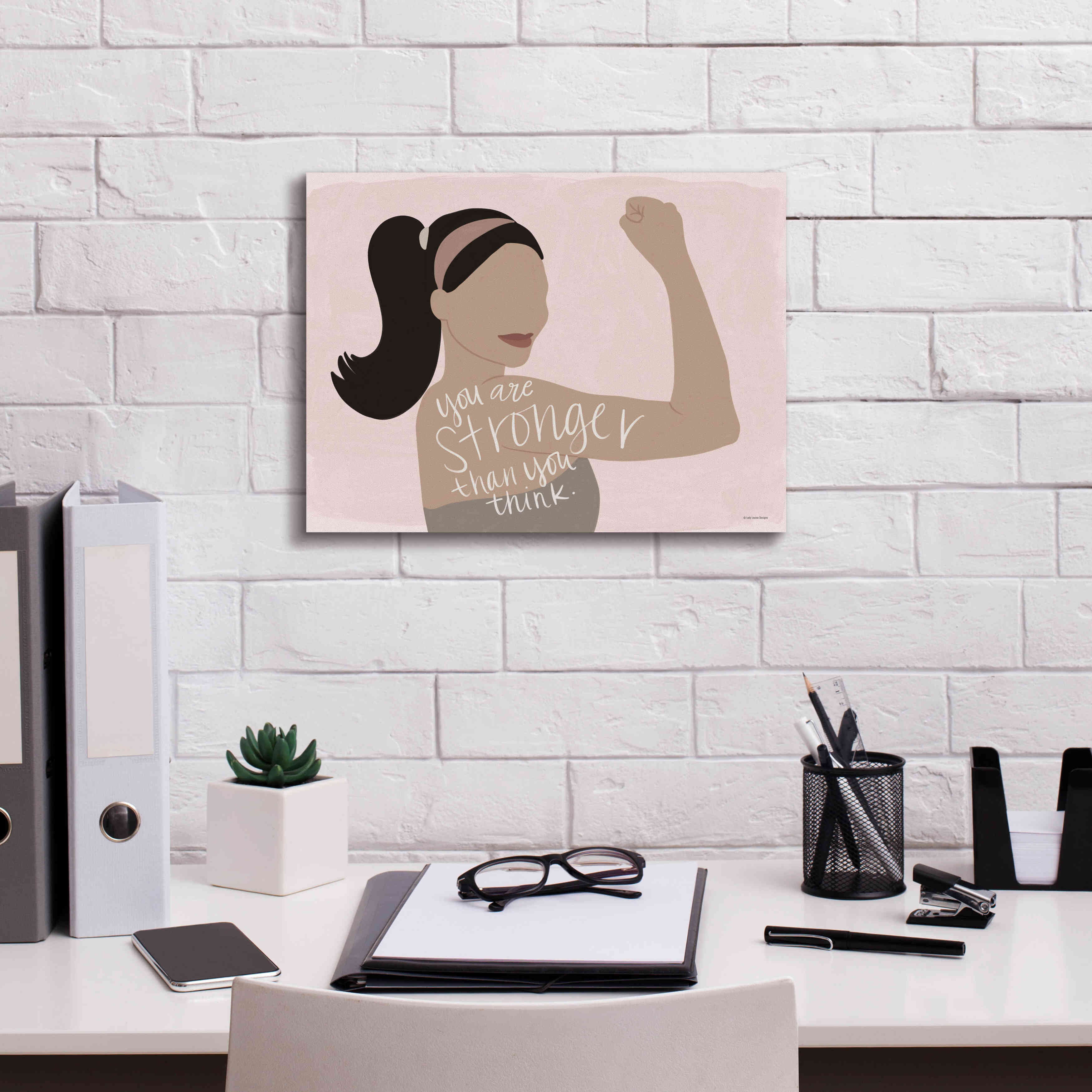 Trinx Stronger On Canvas by Lady Louise Designs Print | Wayfair