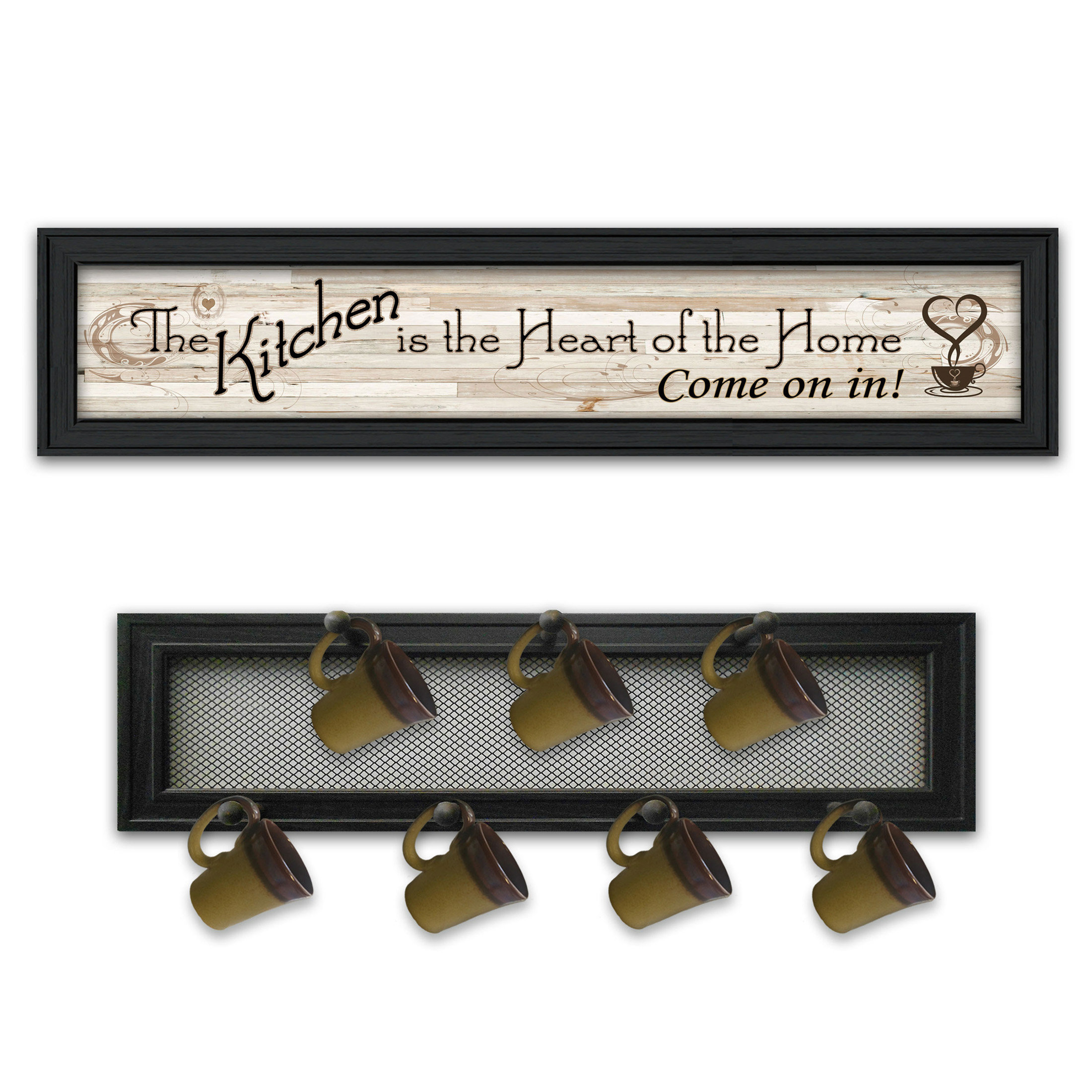 Gracie Oaks "The Kitchen Vignette" 2-Piece Vignette With 7-Peg Mug Rack ...