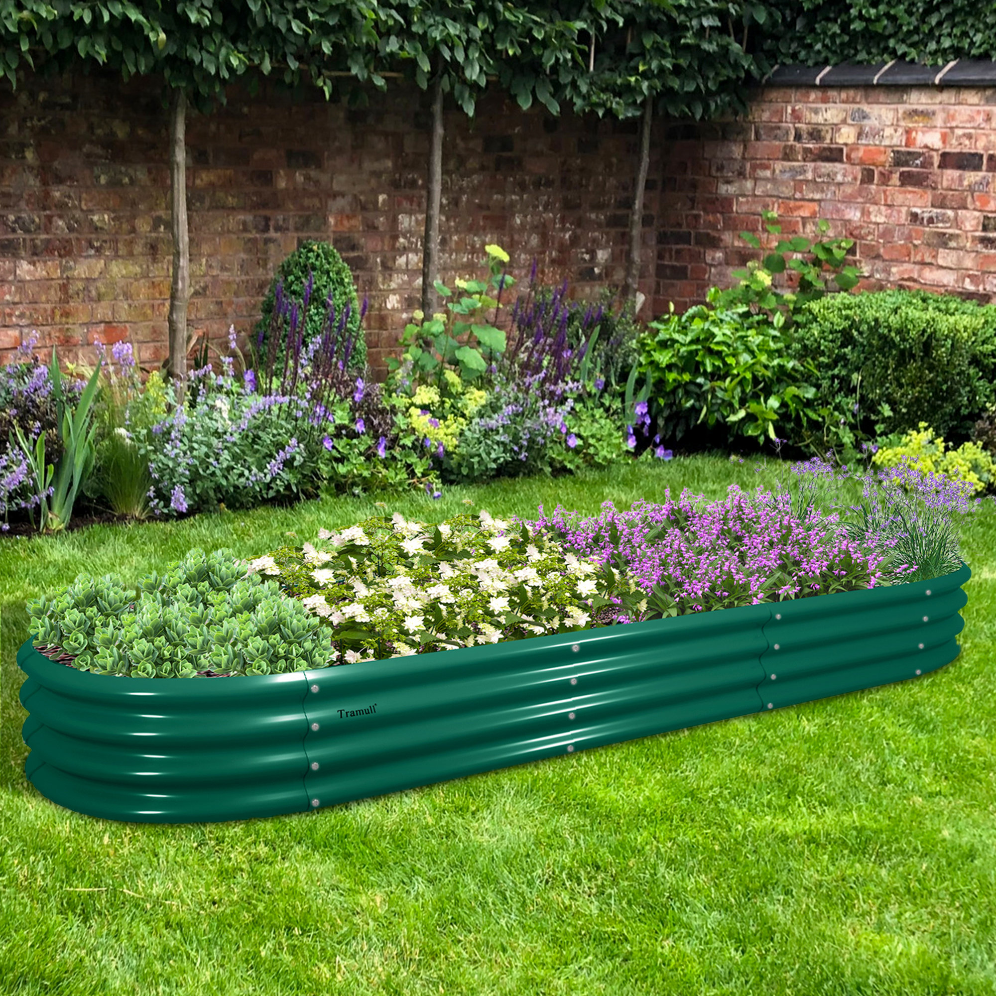 Arlmont & Co. 12x2x1ft Elevated Garden Bed, Durable Galvanized Raised ...