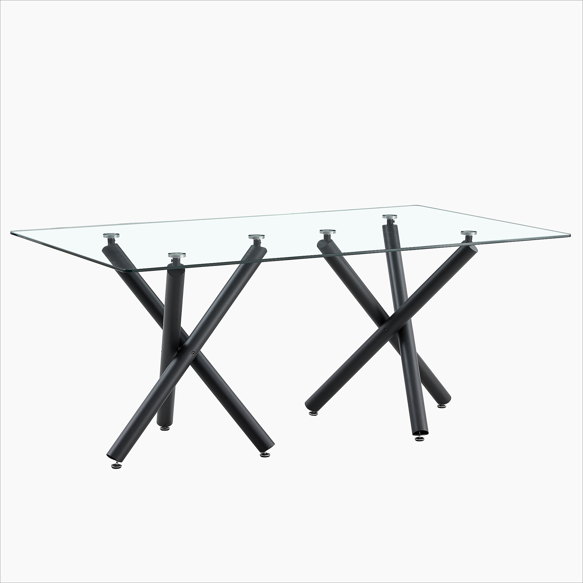 Brayden Studio® Large Modern Minimalist Rectangular Glass Dining Table ...