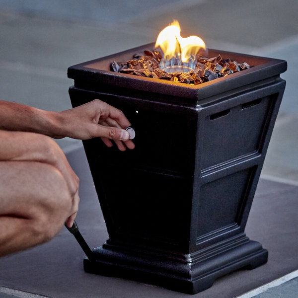 Endless Summer, 15" x 11" Slate Finish Outdoor LP Gas Fire Column ...