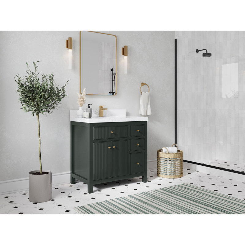 Willow Collections Sonoma 36'' Single Bathroom Vanity with Quartz Top ...