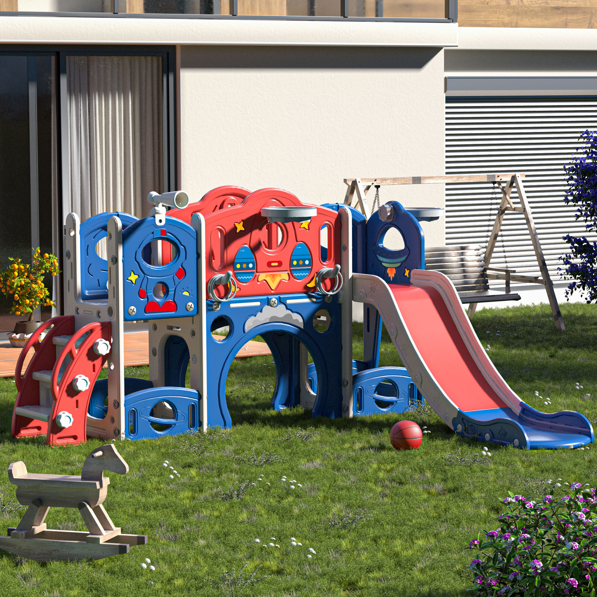 Nyeekoy 9 In 1 Toddler Slide And Climber Play Set & Reviews | Wayfair