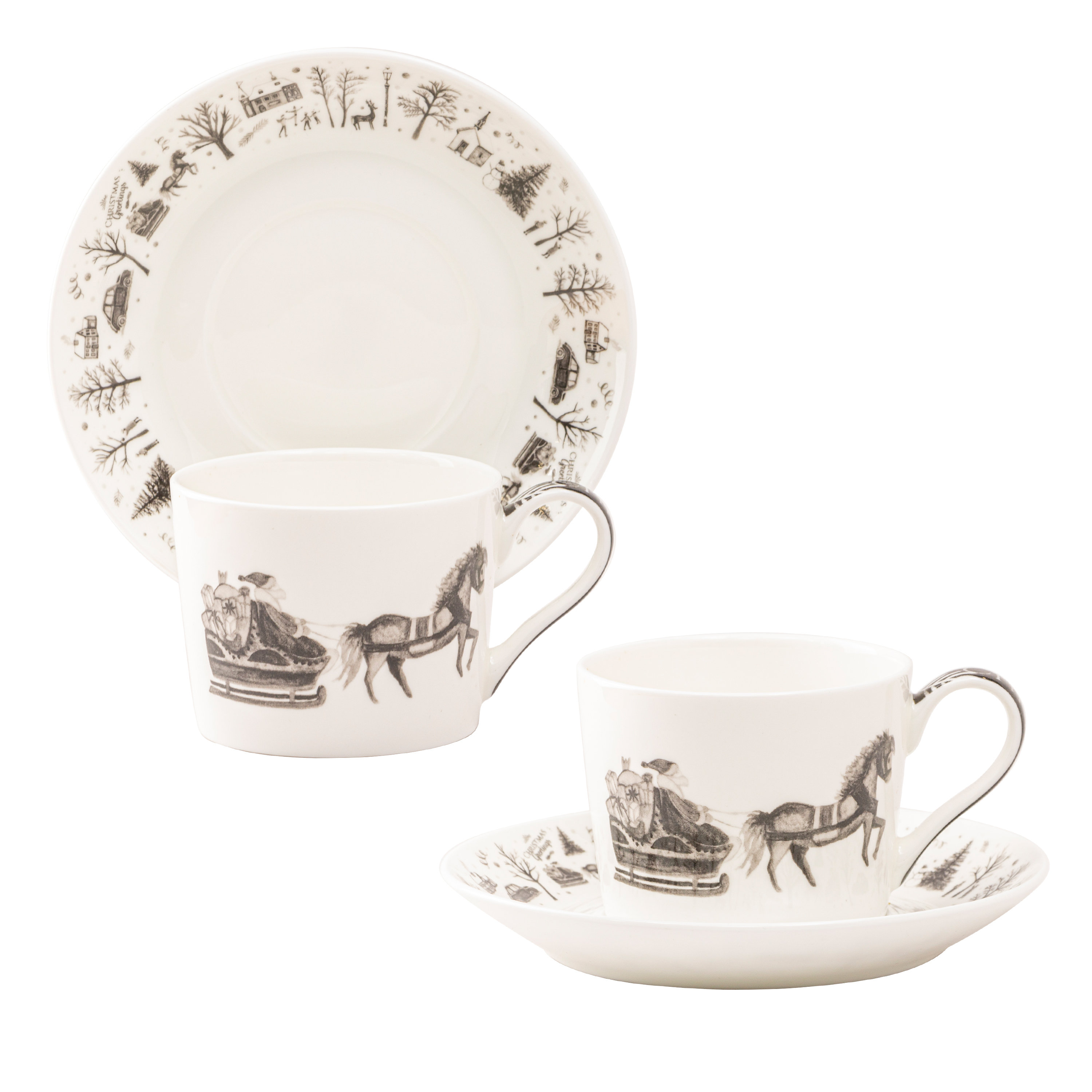 Grace's Tea Ware Scandinavian Wonderland Winter Carriage Bone China ...
