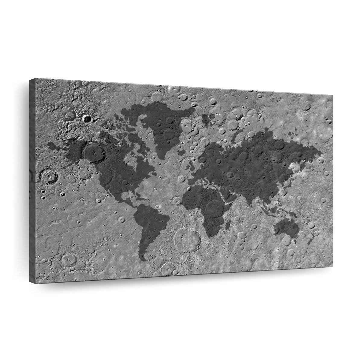17 Stories Moon World Map On Canvas Print | Wayfair
