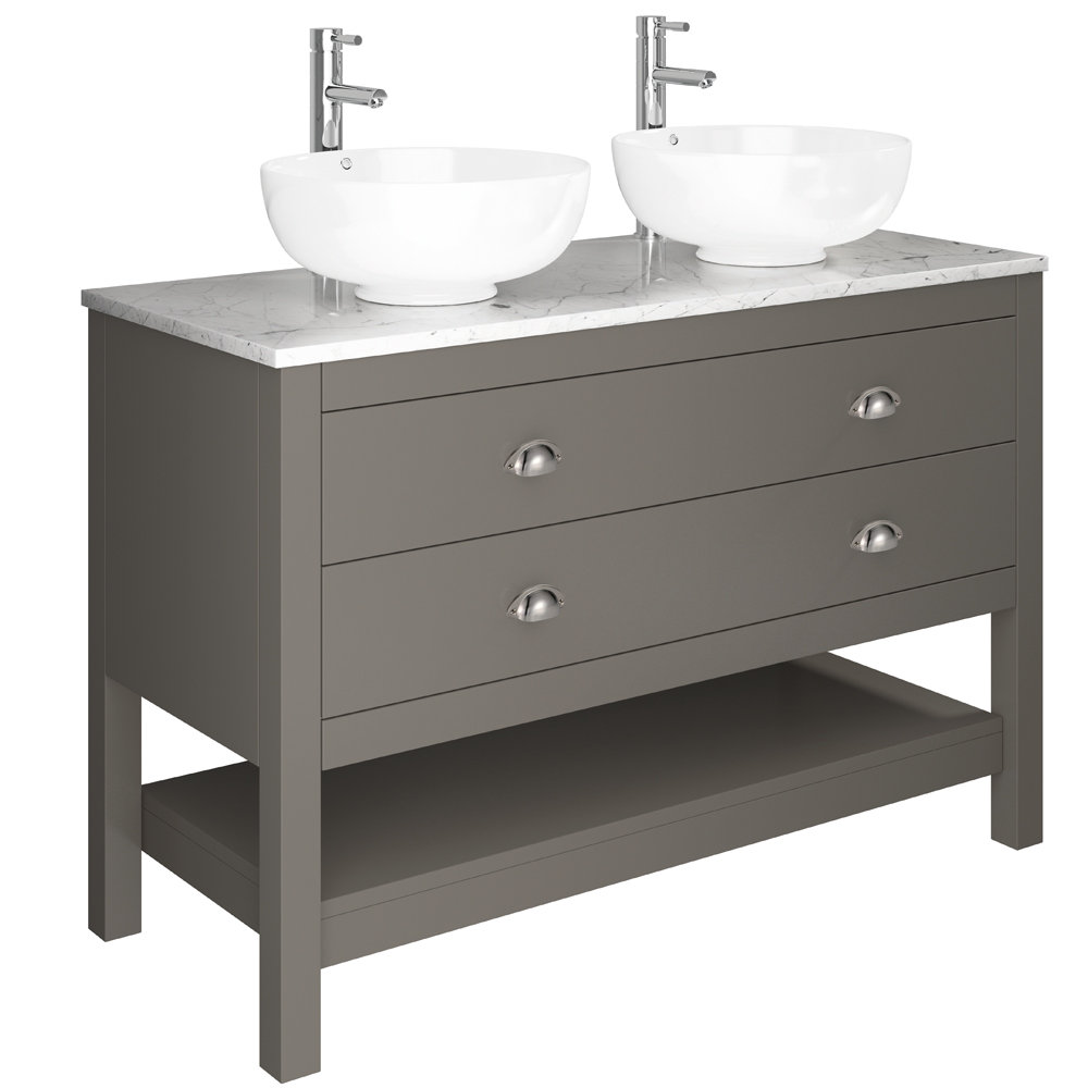 Brambly Cottage Chanal 118" Double Bathroom Vanity Base Only | Wayfair ...