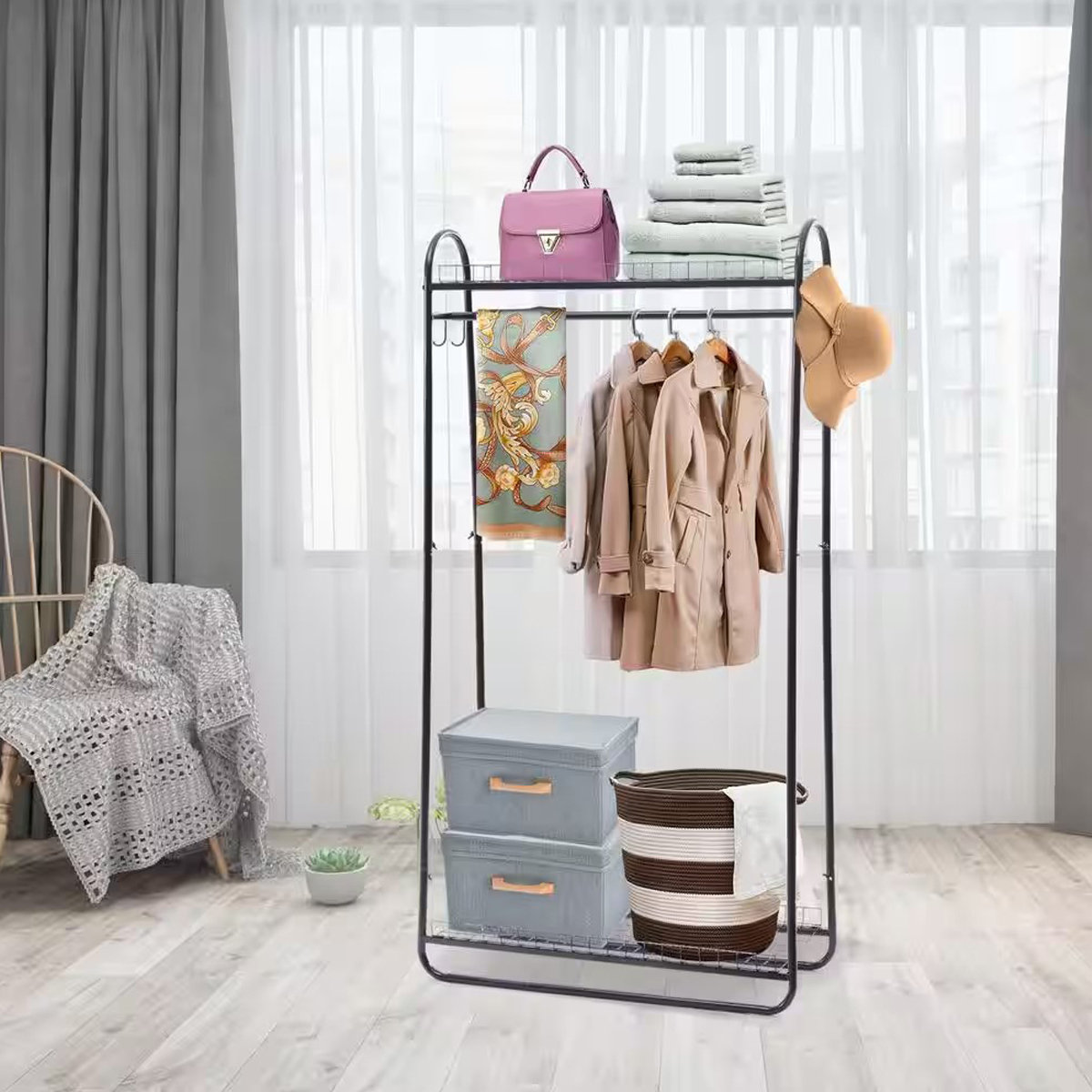 Rebrilliant Shaunte 32.9'' Clothes Rack | Wayfair