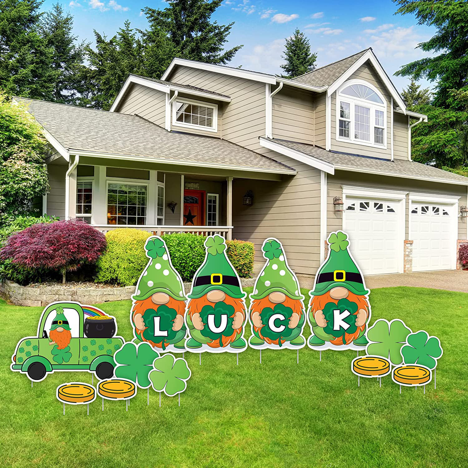 VictoryStore.com 12 Piece St. Patrick's Day Gnome Garden Stake Set ...