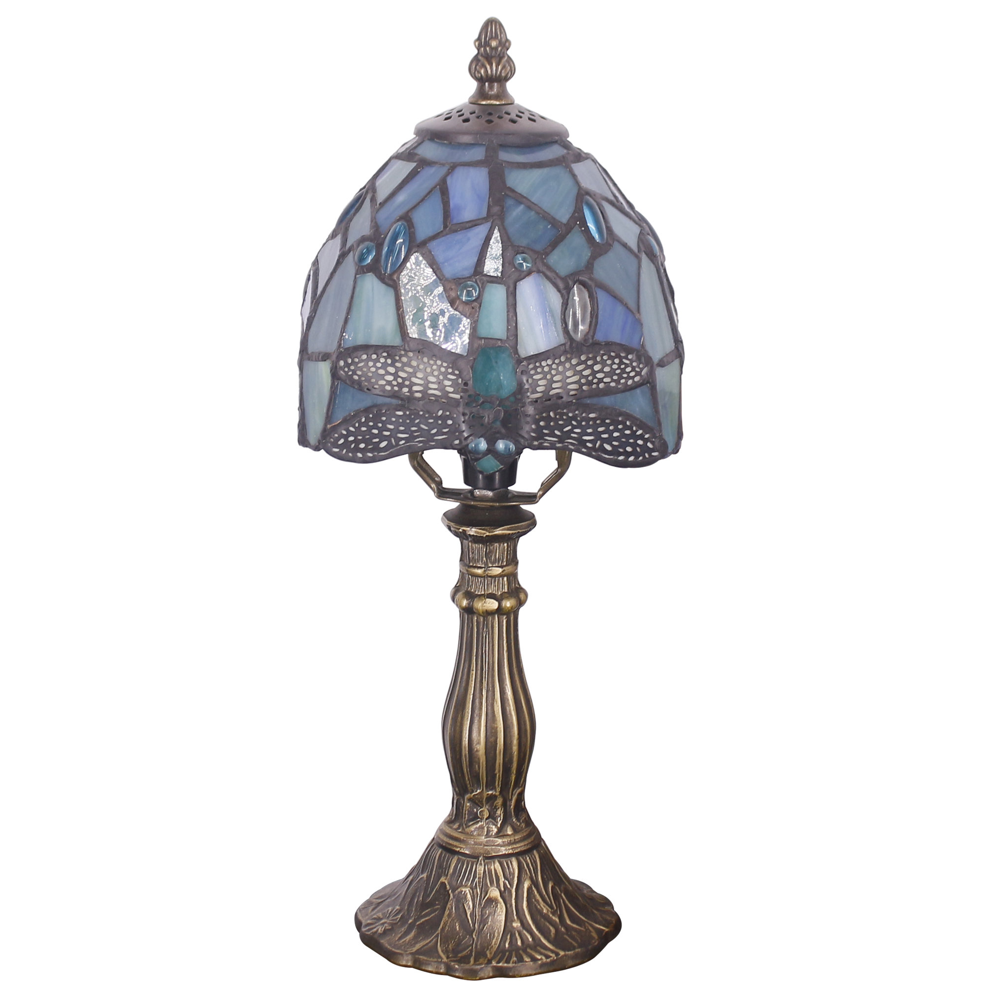 Bloomsbury Market Small Tiffany Lamp, Stained Glass Table Lamp 14" Tall ...