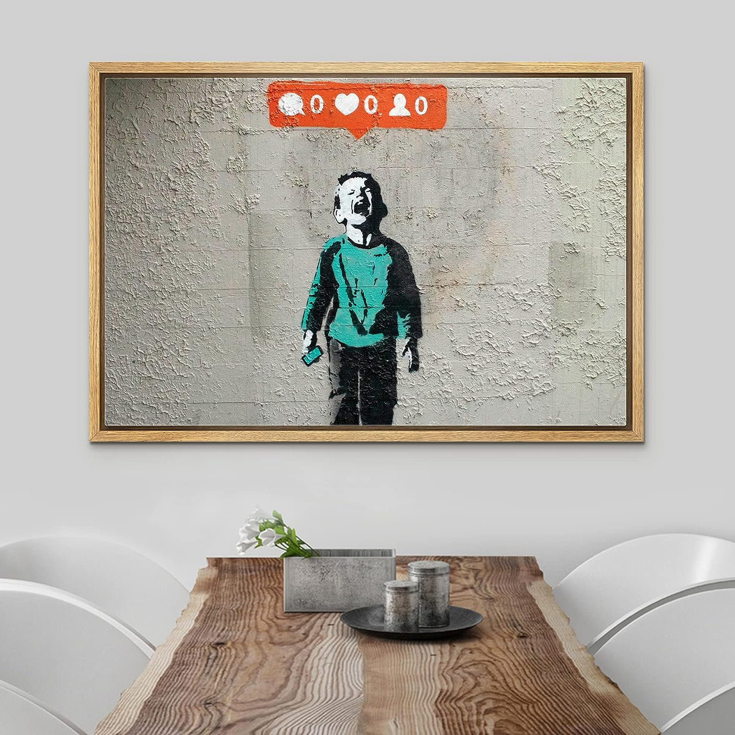 IDEA4WALL Banksy Kid Crying Over Social Media On Canvas Print | Wayfair