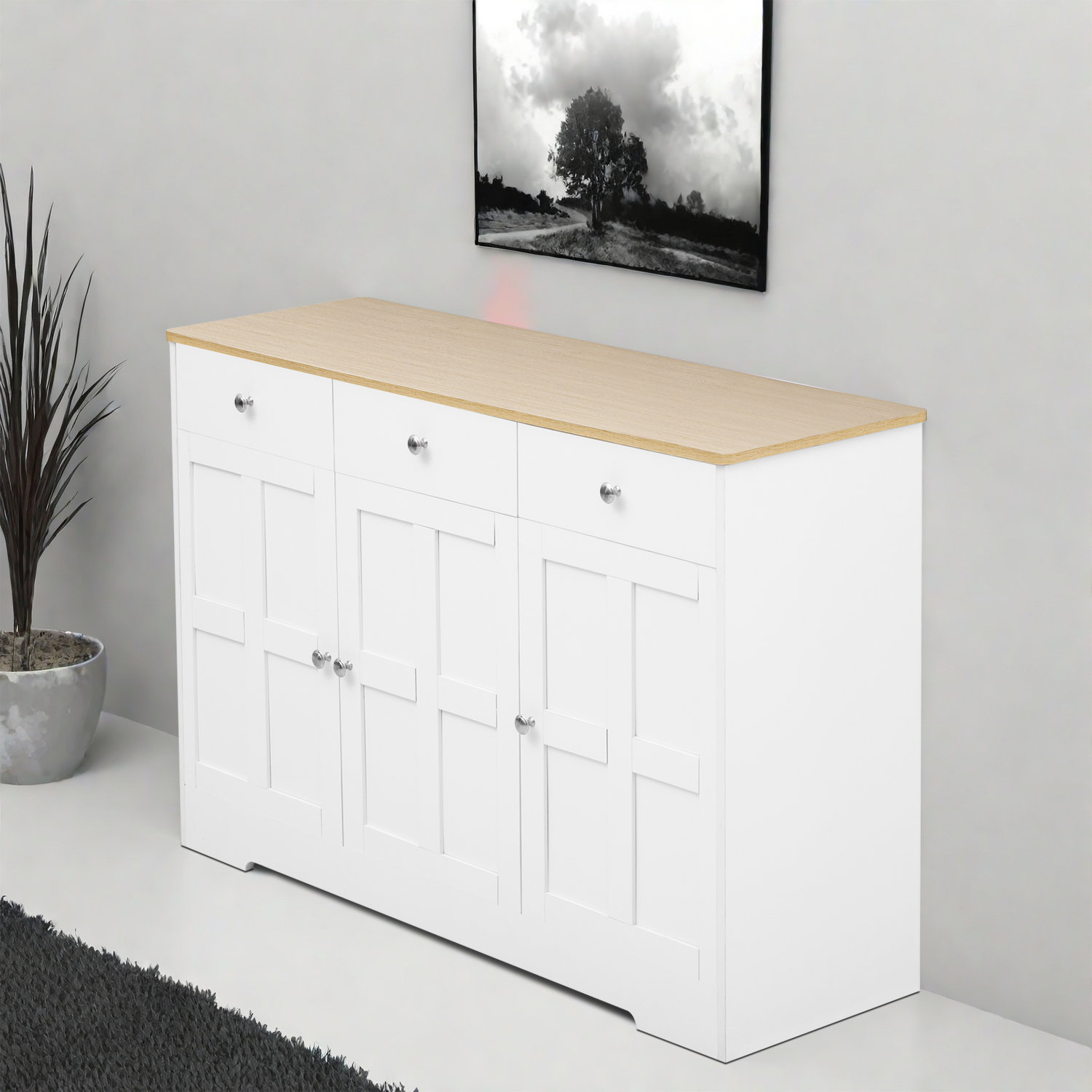 Winston Porter Locker Storage Sideboard With Drawers For Dining Room ...