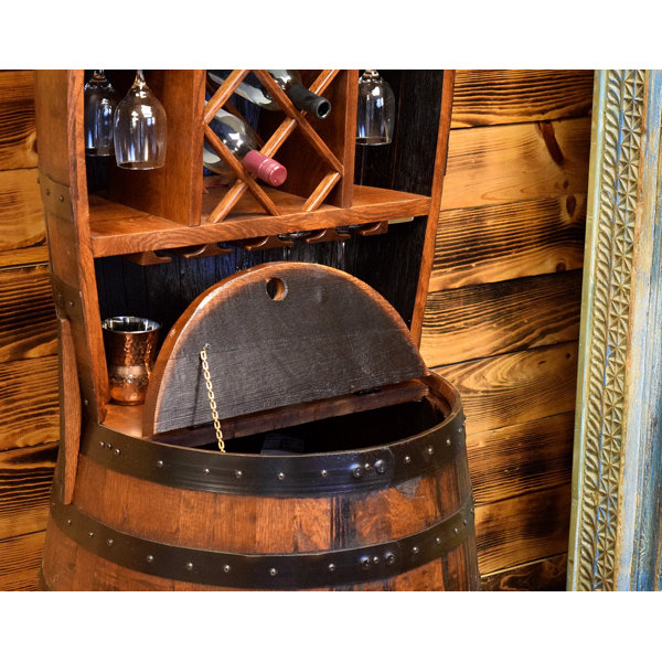 Millwood Pines Shooter''s Barrel Bar with Wine Storage - Wayfair Canada