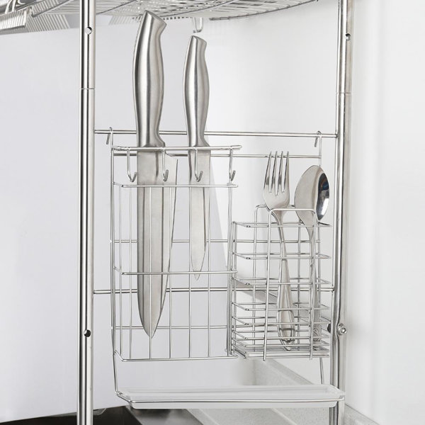 Haitral Stainless Steel Adjustable 2 Tier Dish Rack & Reviews | Wayfair