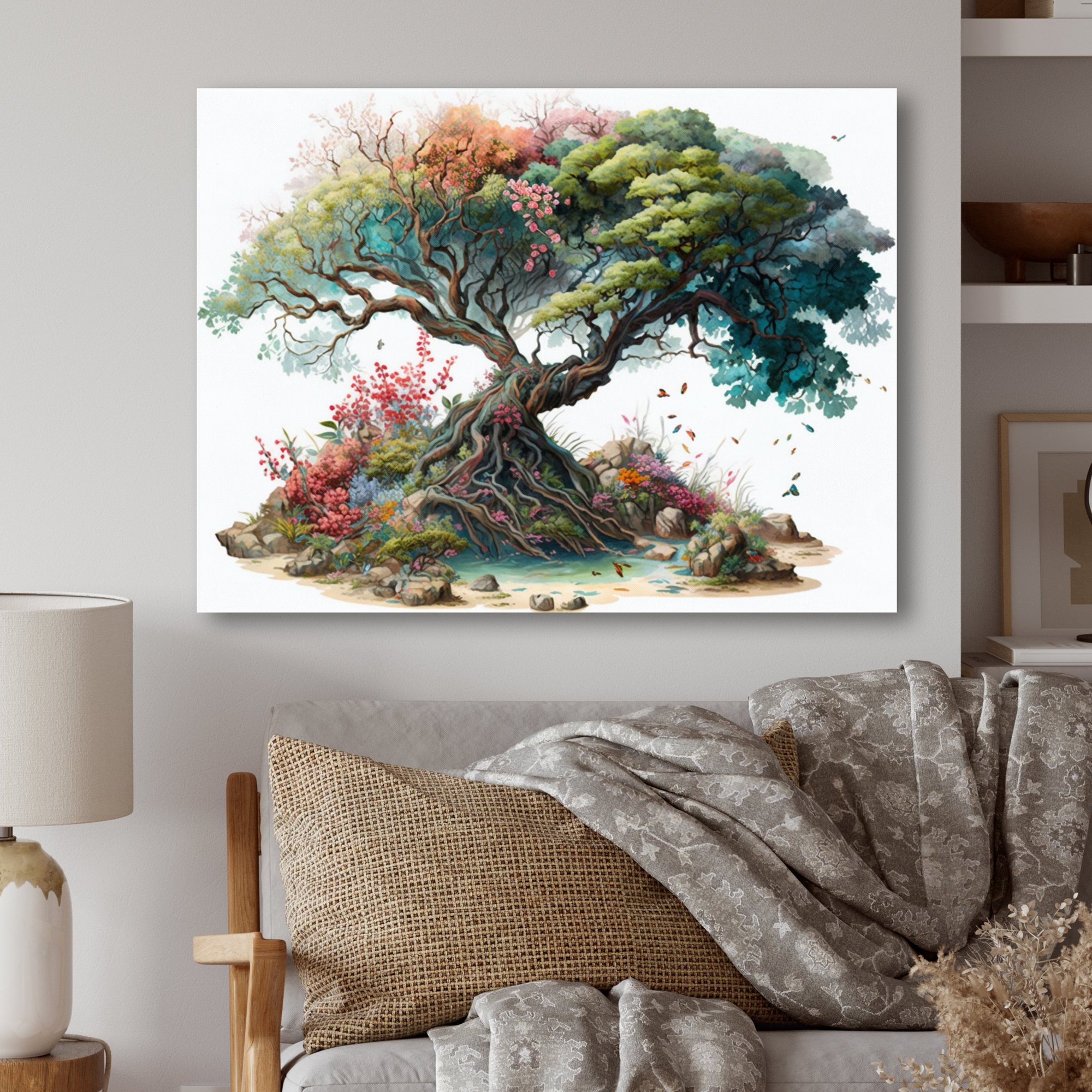 Red Barrel Studio® Tree at the Center of Jungle Paradise V - Tree Metal ...