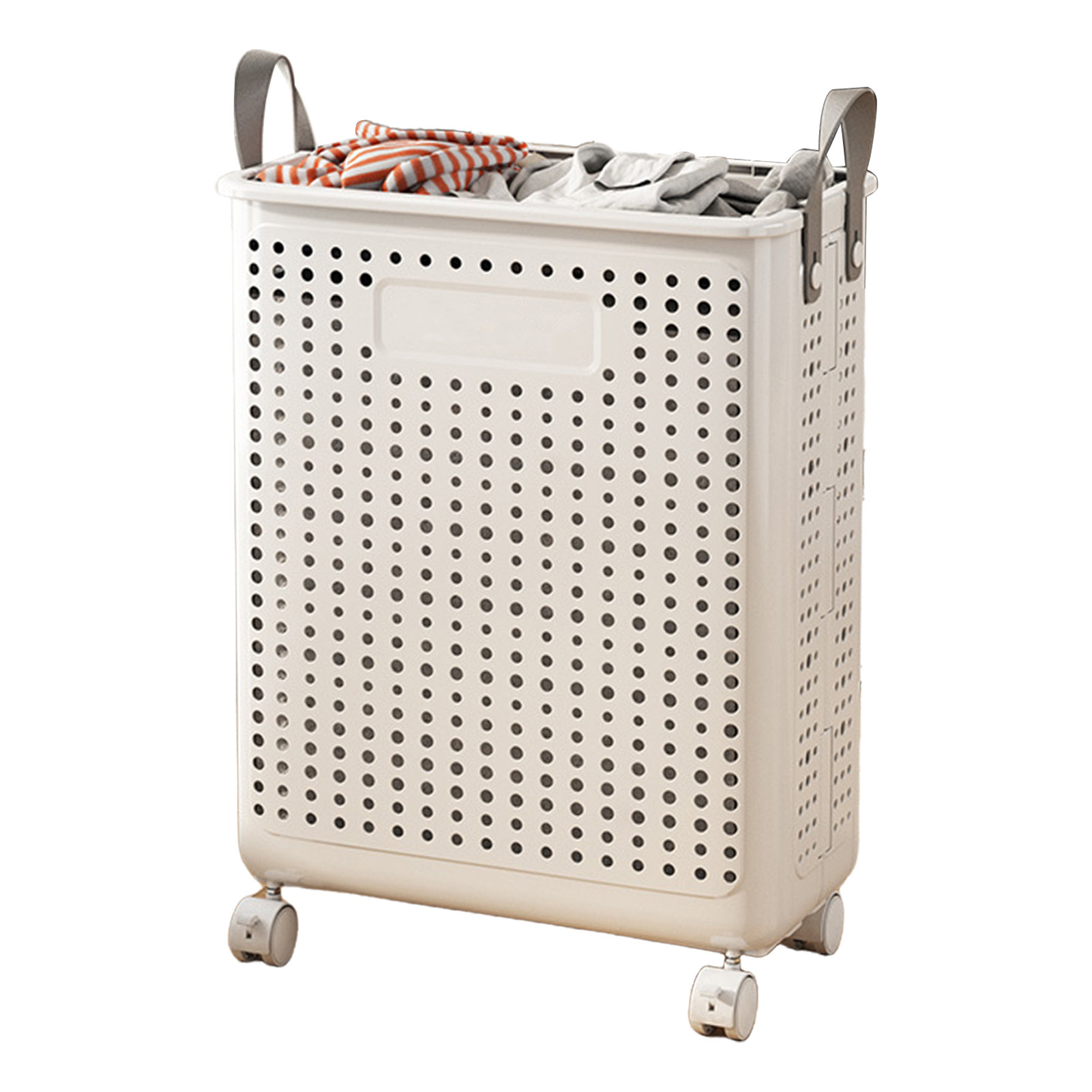 Rebrilliant Laundry Basket with Wheels Large Capacity Handle Design ...