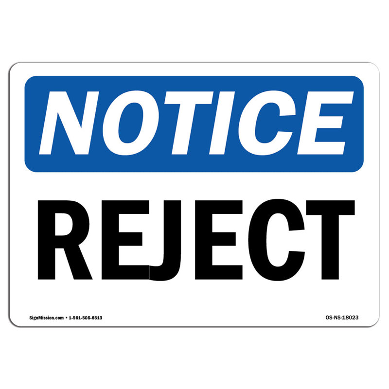 SignMission Reject Sign | Wayfair