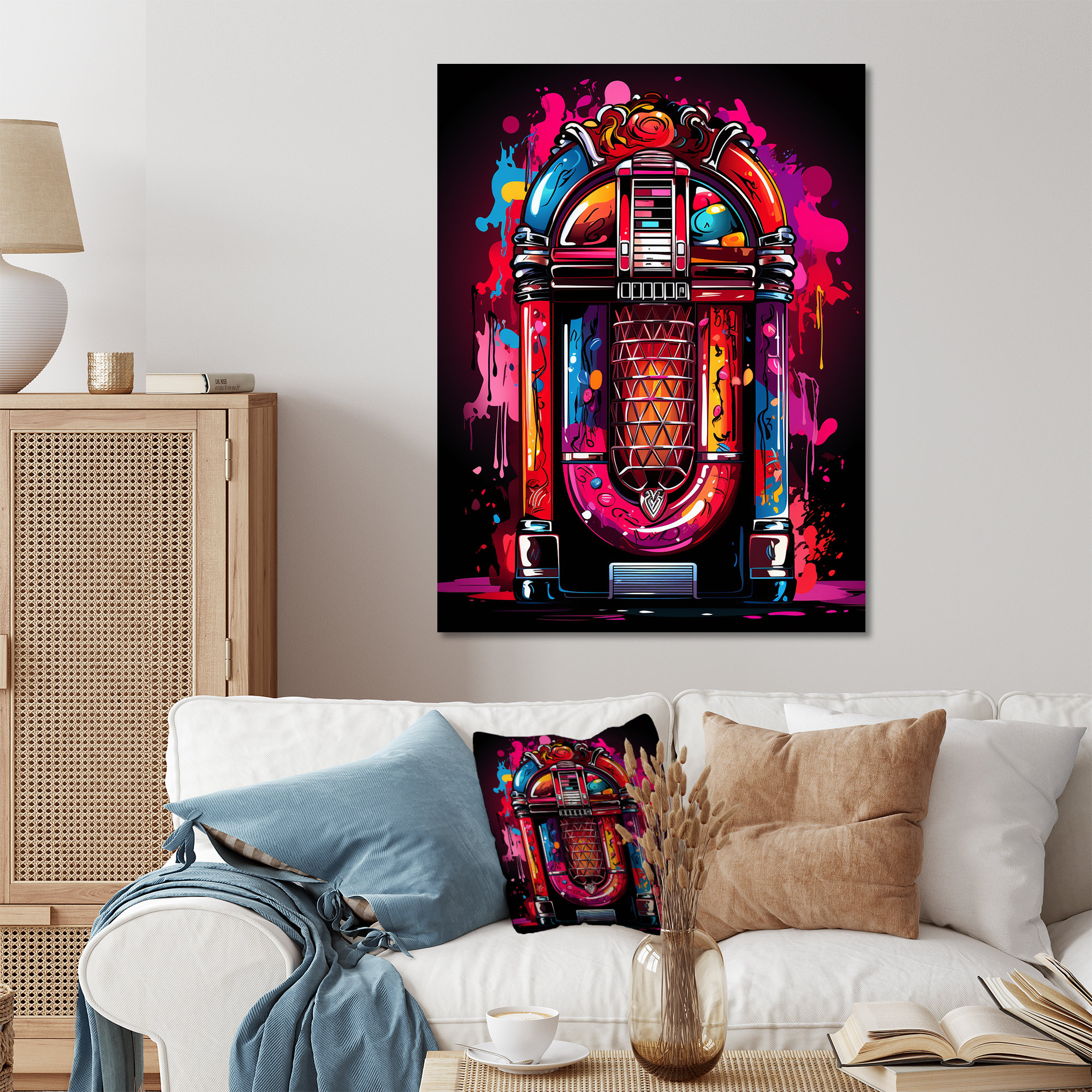 Lark Manor™ Rock N Roll Jukebox Fever II - Jukeboxes Metal Wall Art ...