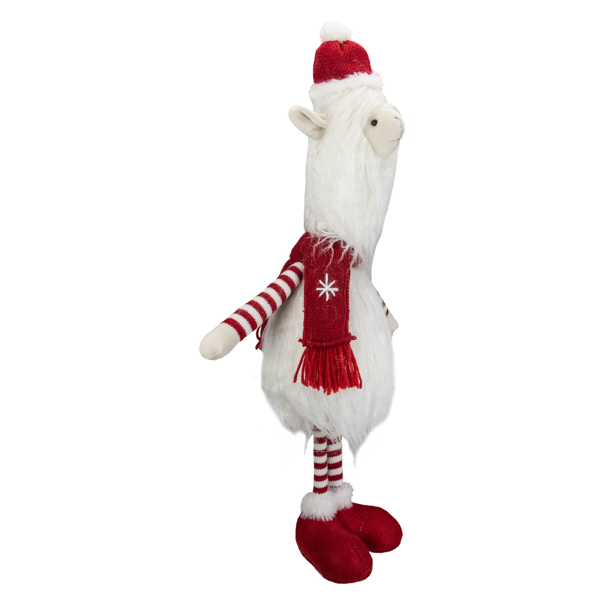 Northlight Seasonal 26-Inch Plush Red and White Standing Llama Table ...