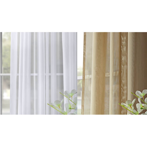 Winston Porter Carissia Extra Wide Rod Pocket Sheer Curtains - Single ...