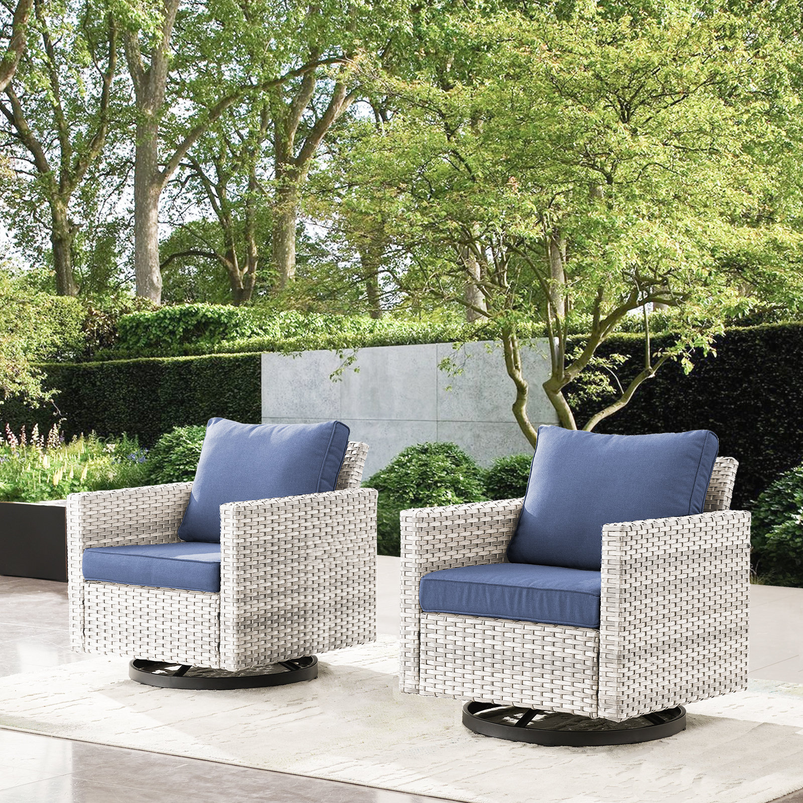 Latitude Run® Wicker Outdoor Glider Chair | Wayfair