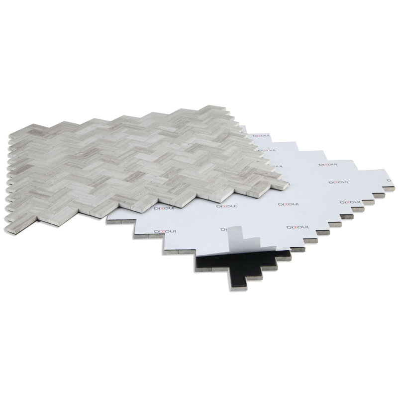 Speed tiles Herringbones 11.65'' W x 12.09'' L Natural Stone Peel and ...