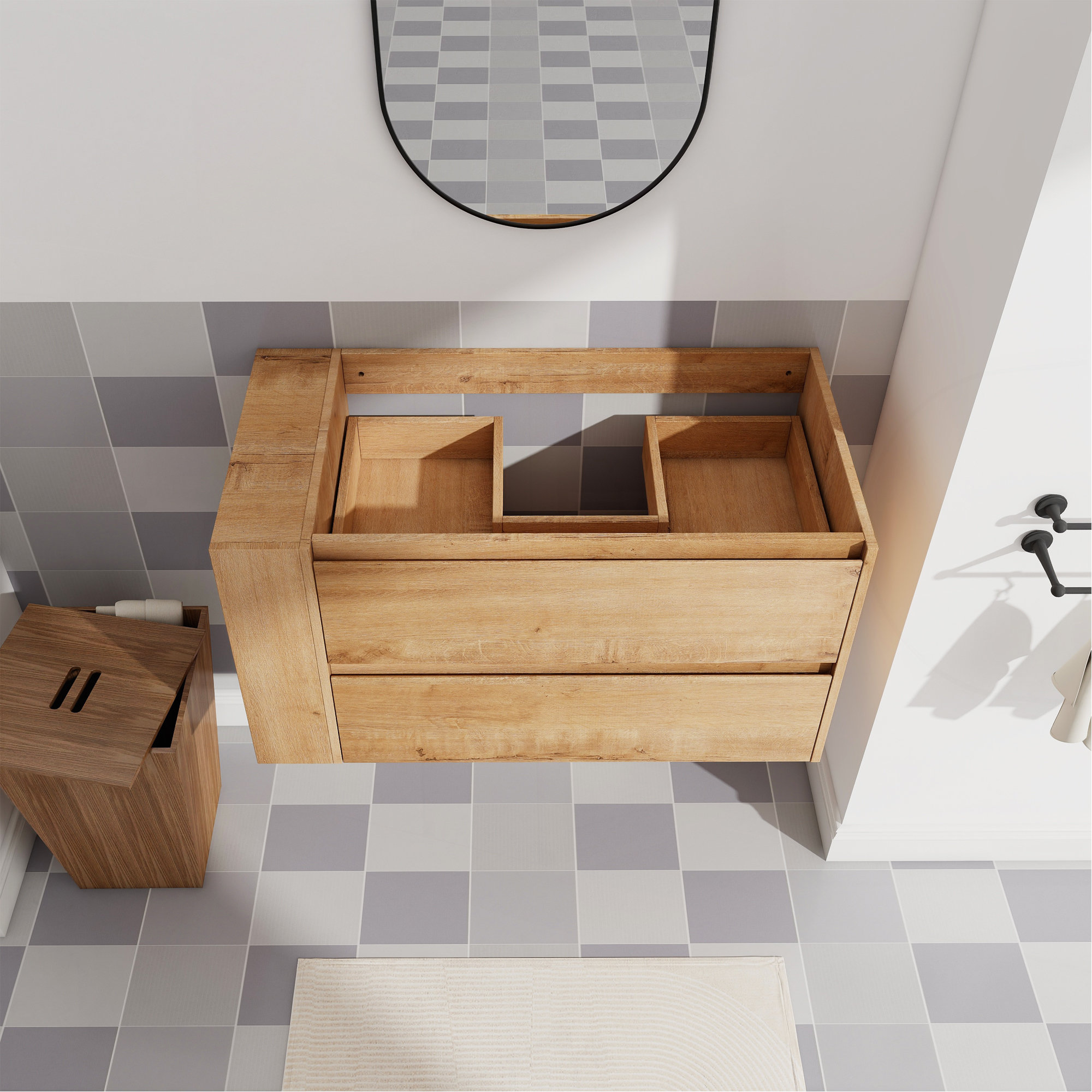 Latitude Run® 36"Wall Mounting Bathroom Vanity, Soft Close Drawer(Only ...