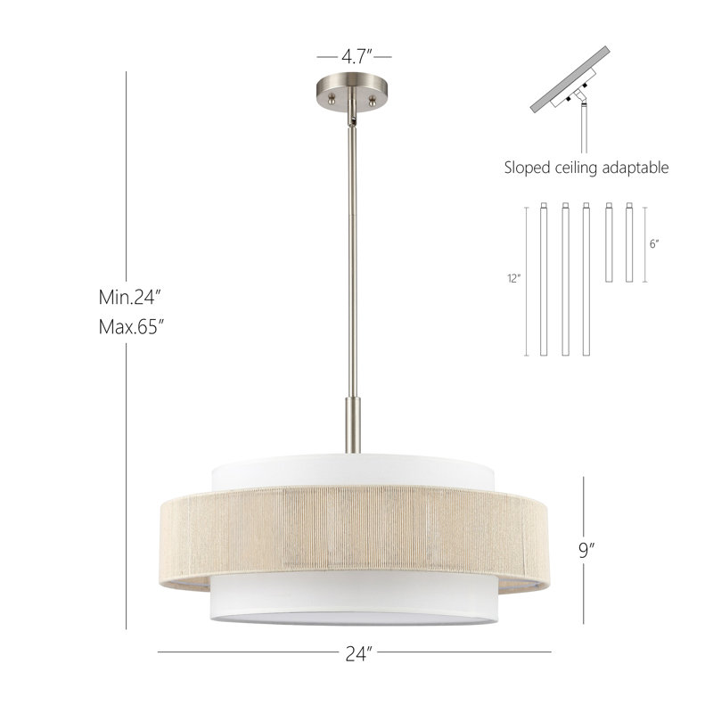 Beachcrest Home™ Reenat 5 - Light Shaded Drum Chandelier "& Reviews ...