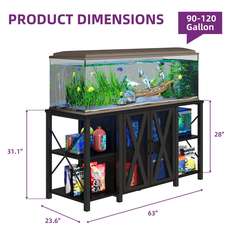 Longshore Tides 90-120 Gallon Aquarium Or Terrarium Stand | Wayfair