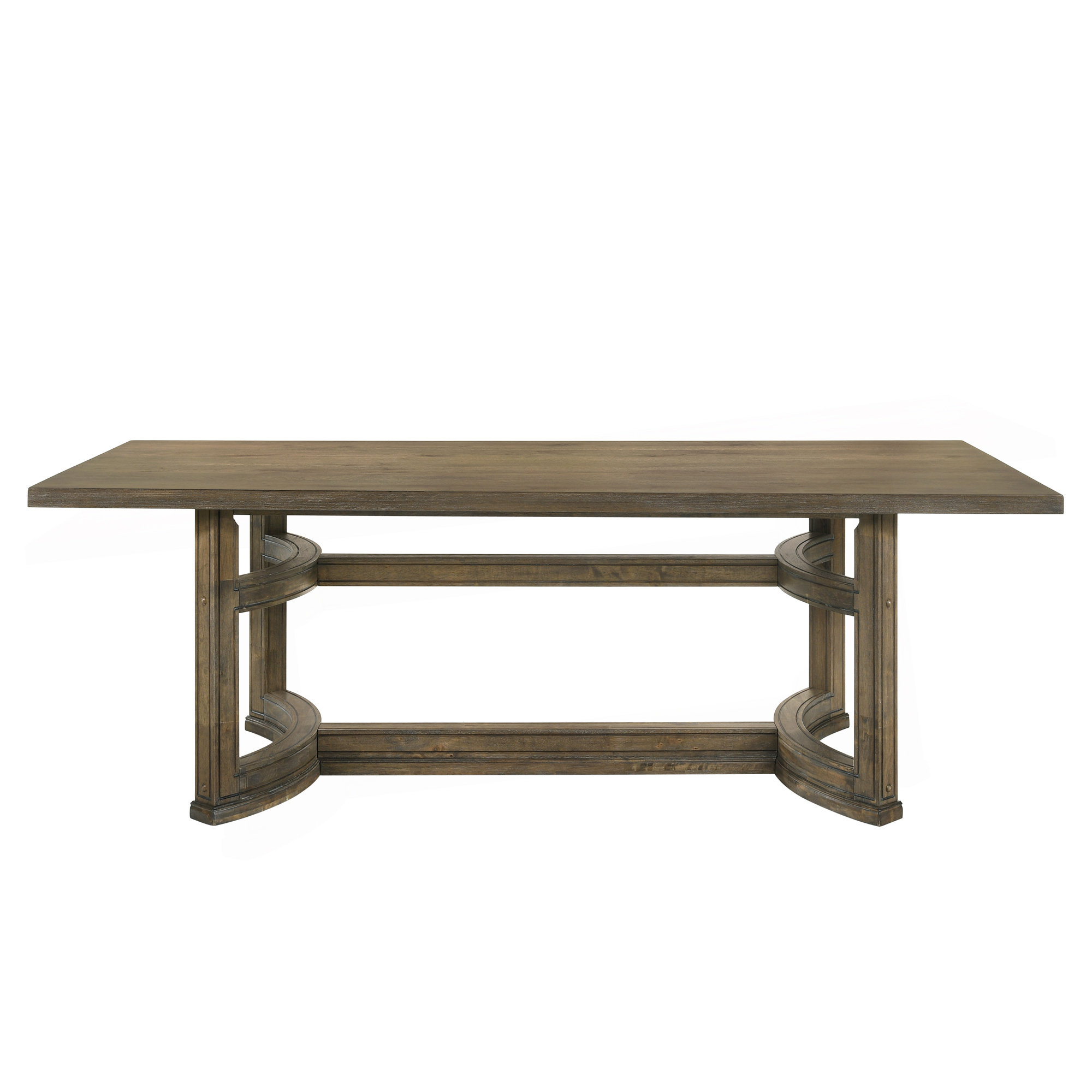 17 Stories Sturdy And Stylish Weathered Oak Dining Table For Graceful ...