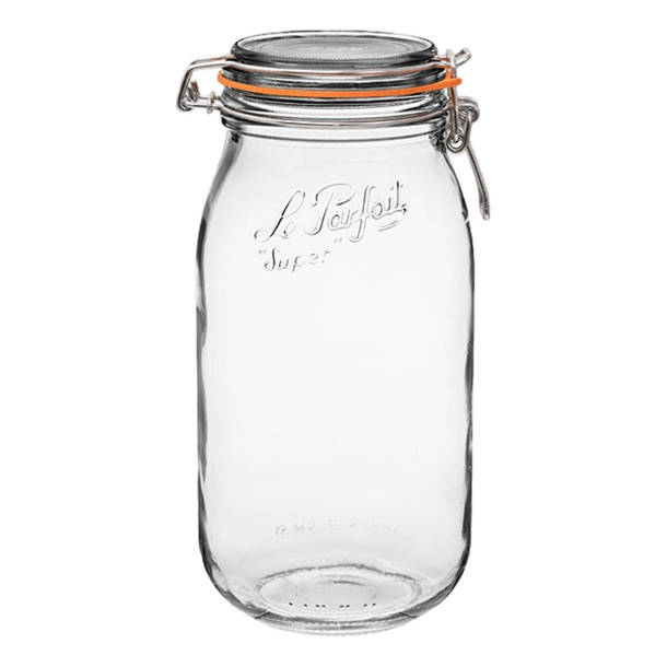Le Parfait Super Jar Rounded French Glass 3-Piece Storage Jar Set ...