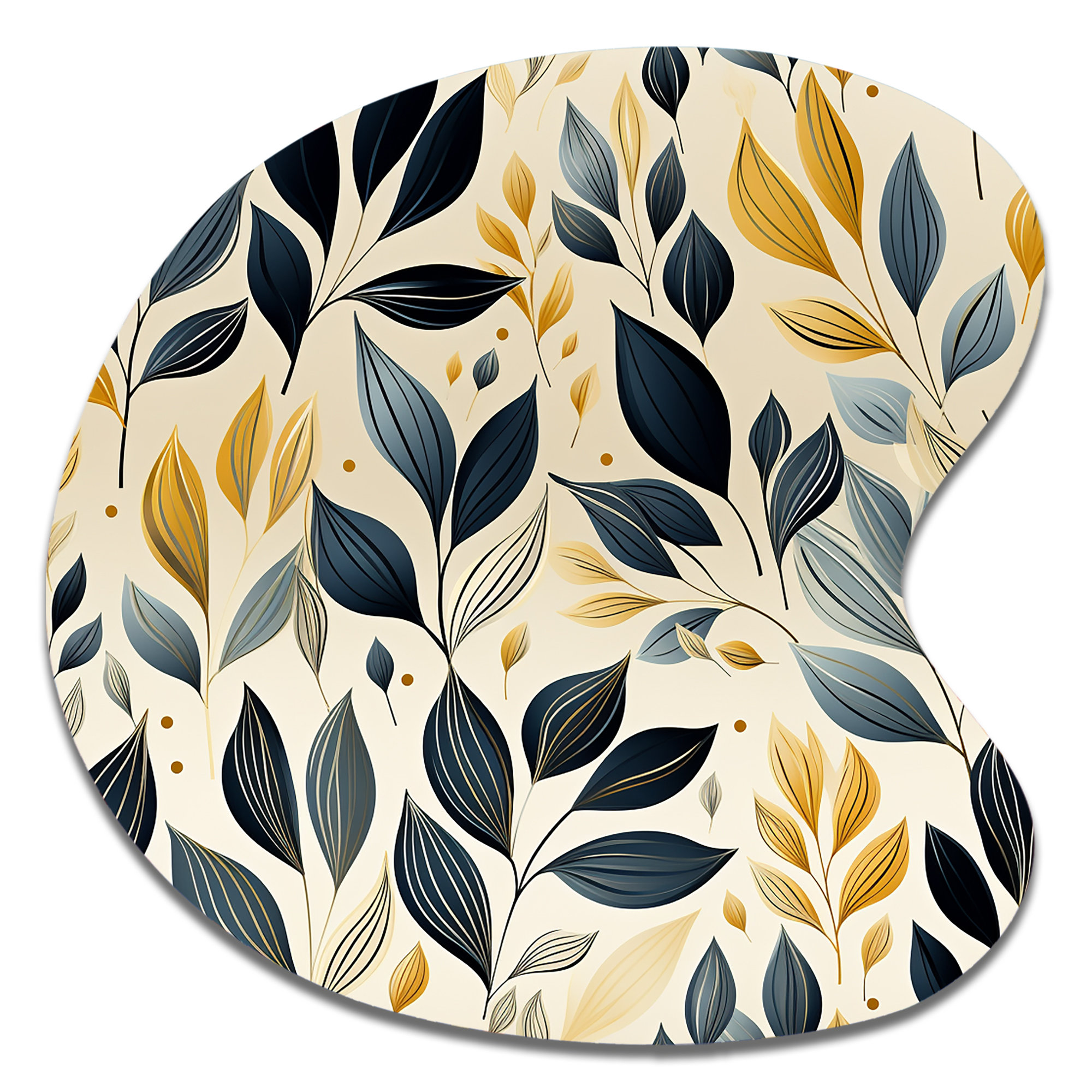 Design Art Modern Leaf Patterns VI - Plants Drop Shape Irregular Metal ...