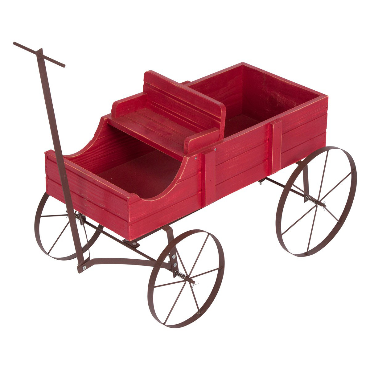 Williston Forge Jacksboro Decorative Wagon Wood Wheelbarrow Planter ...