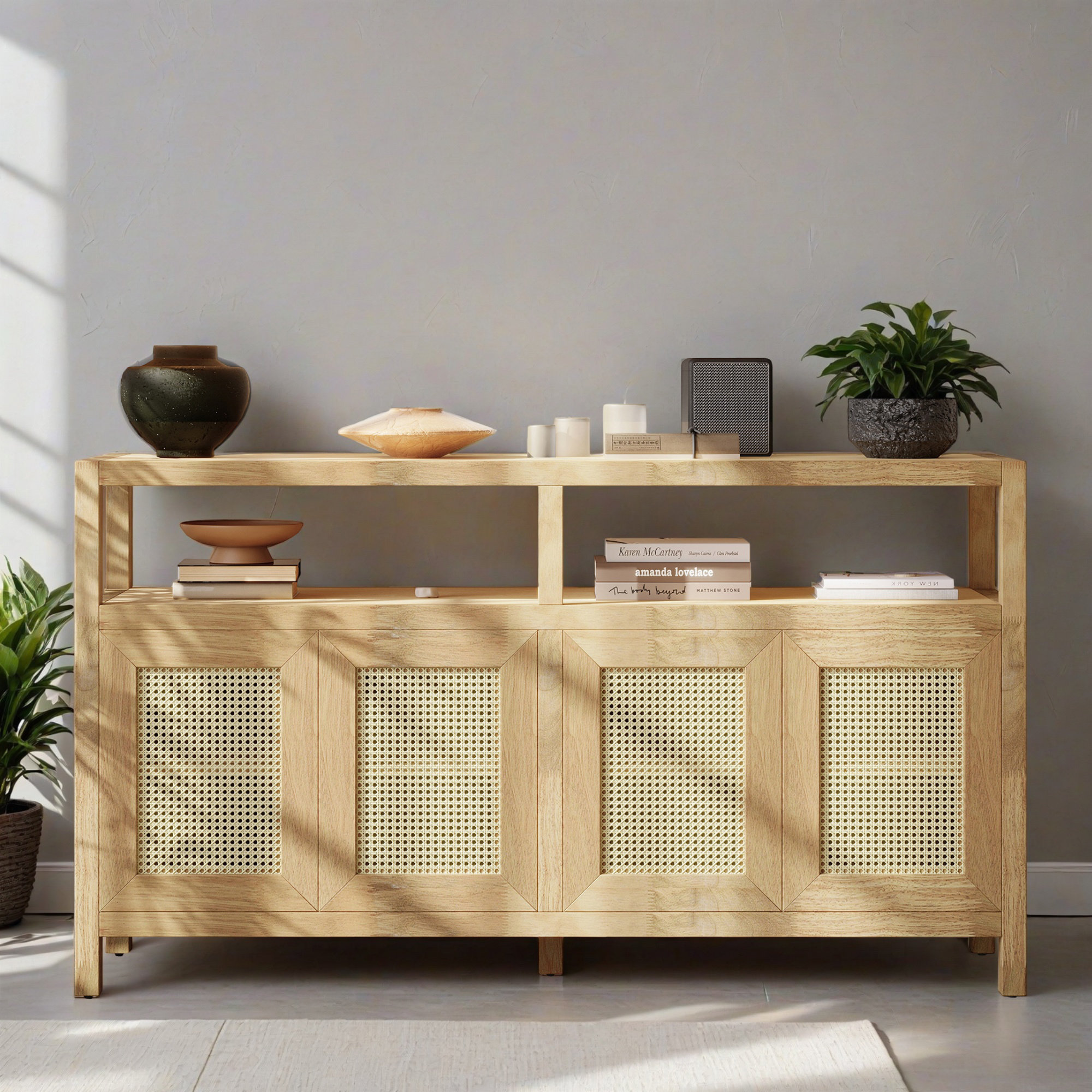 Dakota Fields 60.02" Kitchen Storage Sideboard Buffet Cabinet Console ...