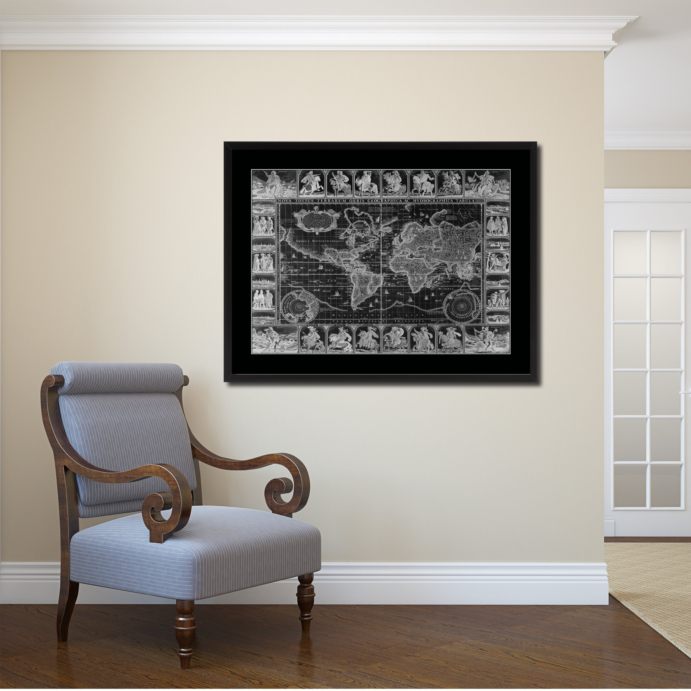 17 Stories " Geographic Monochrome Map " | Wayfair