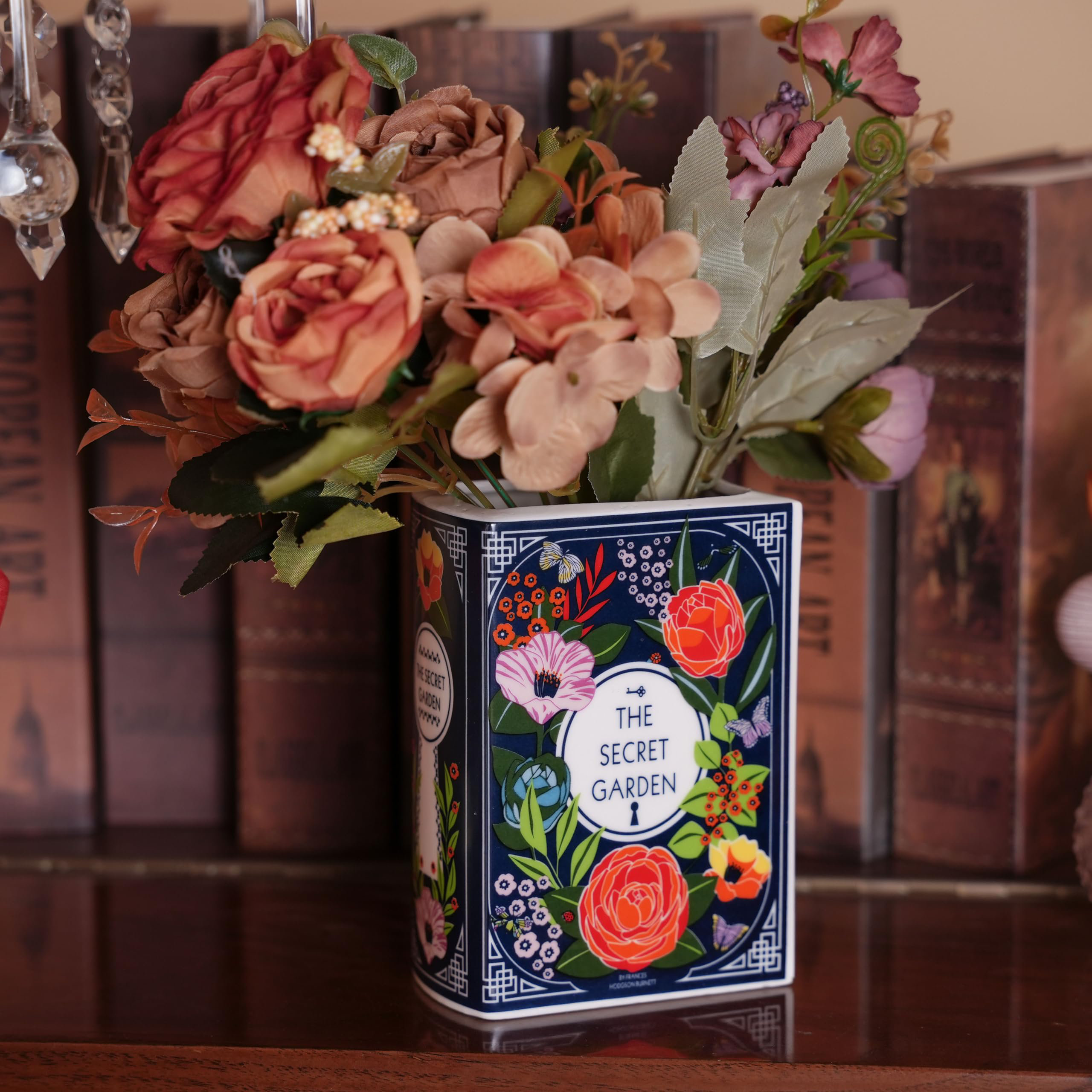 Lark Manor Ceramic Book Vase For Flowers, Book Flower Vase For Home ...