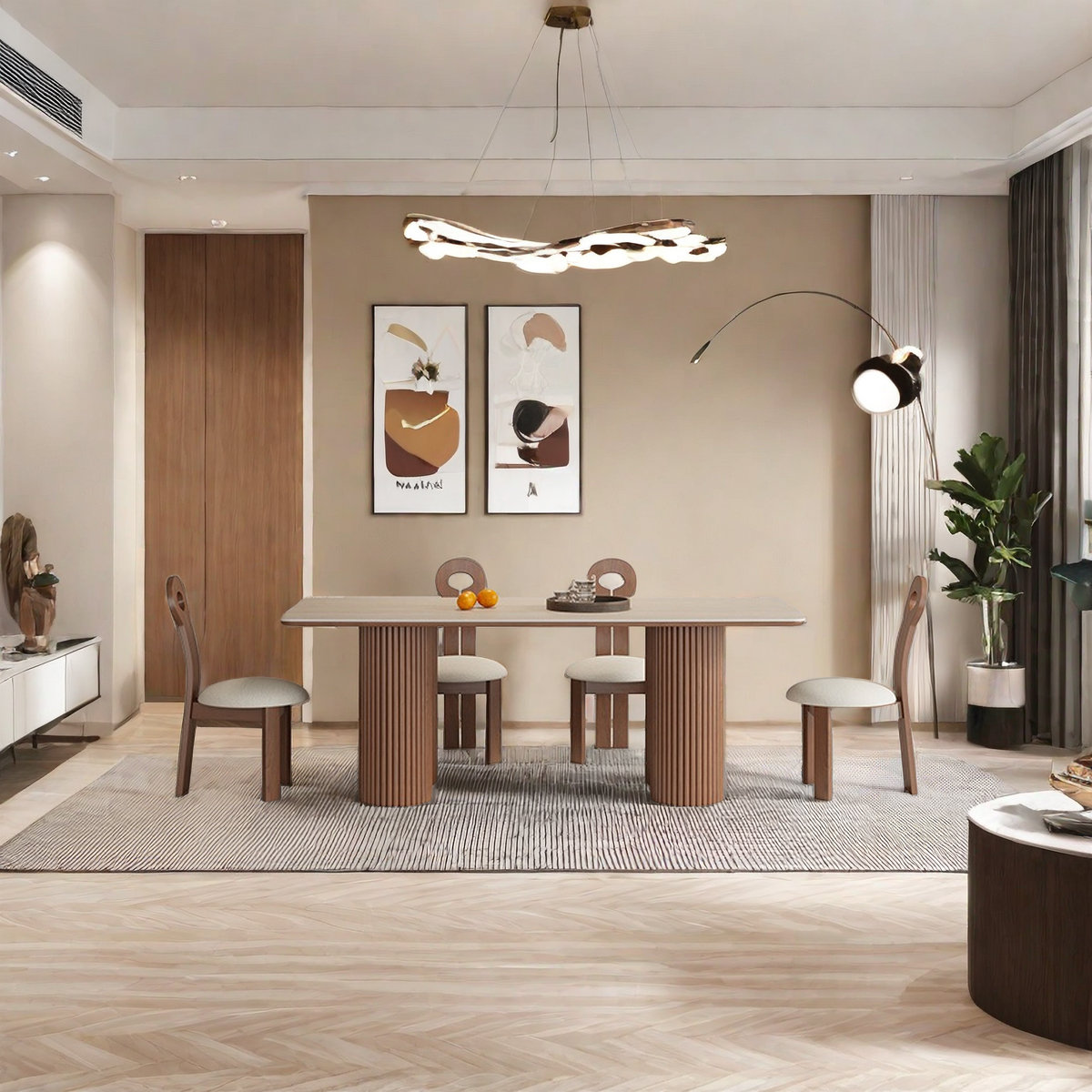 Orren Ellis Corsello 5 - Piece Double Pedestal Dining Set | Wayfair