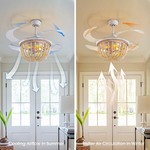 Dakota Fields Callandra 48 inch Farmhouse Boho Retractable Ceiling Fan ...