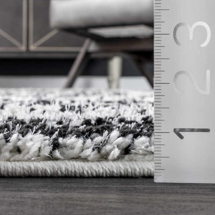 Ebern Designs Ainslei Black/White/Gray Rug & Reviews | Wayfair