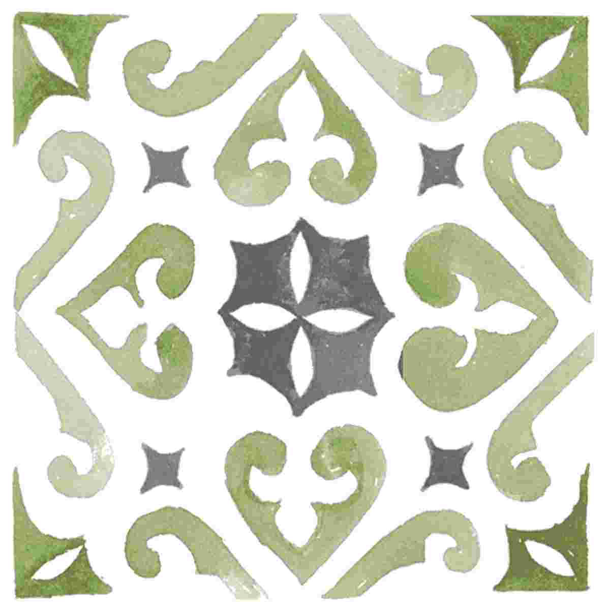 Charlton Home® Sage And Grey Painted Tile | Wayfair