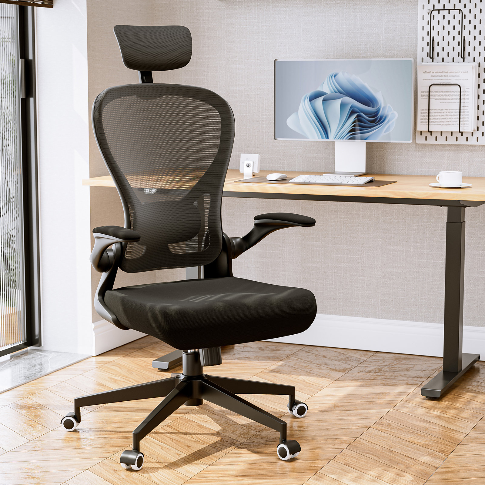 Inbox Zero Mauriyah Home Office Chair, Ergonomic Task Chair with Wheels ...