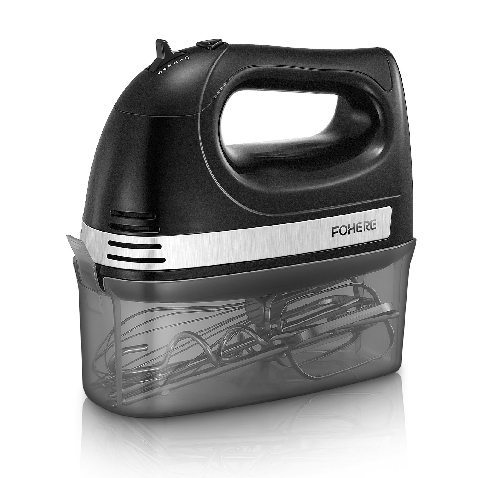 FOHERE Hand Mixer With Storage Box, 6 Accessories, 6 Speeds & Reviews ...