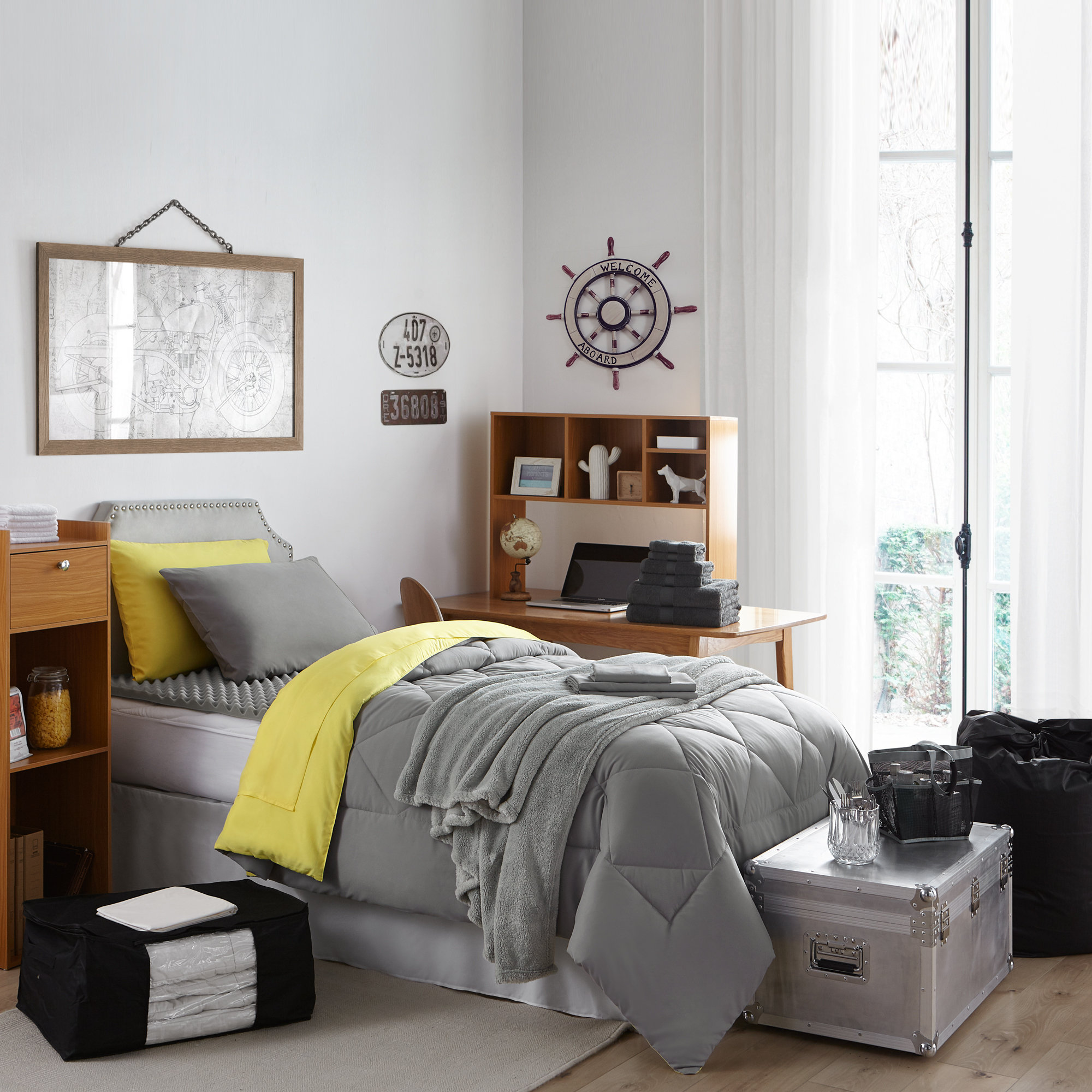 DormCo 42 Piece Complete College Dorm Reversible Bedding Package | Wayfair