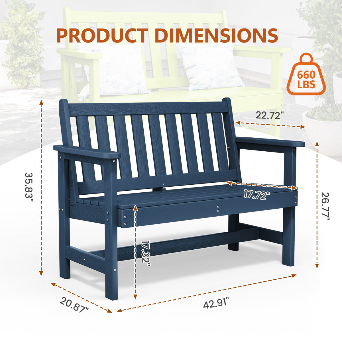 Lark Manor™ High Density Polyethylene Outdoor Bench & Reviews | Wayfair