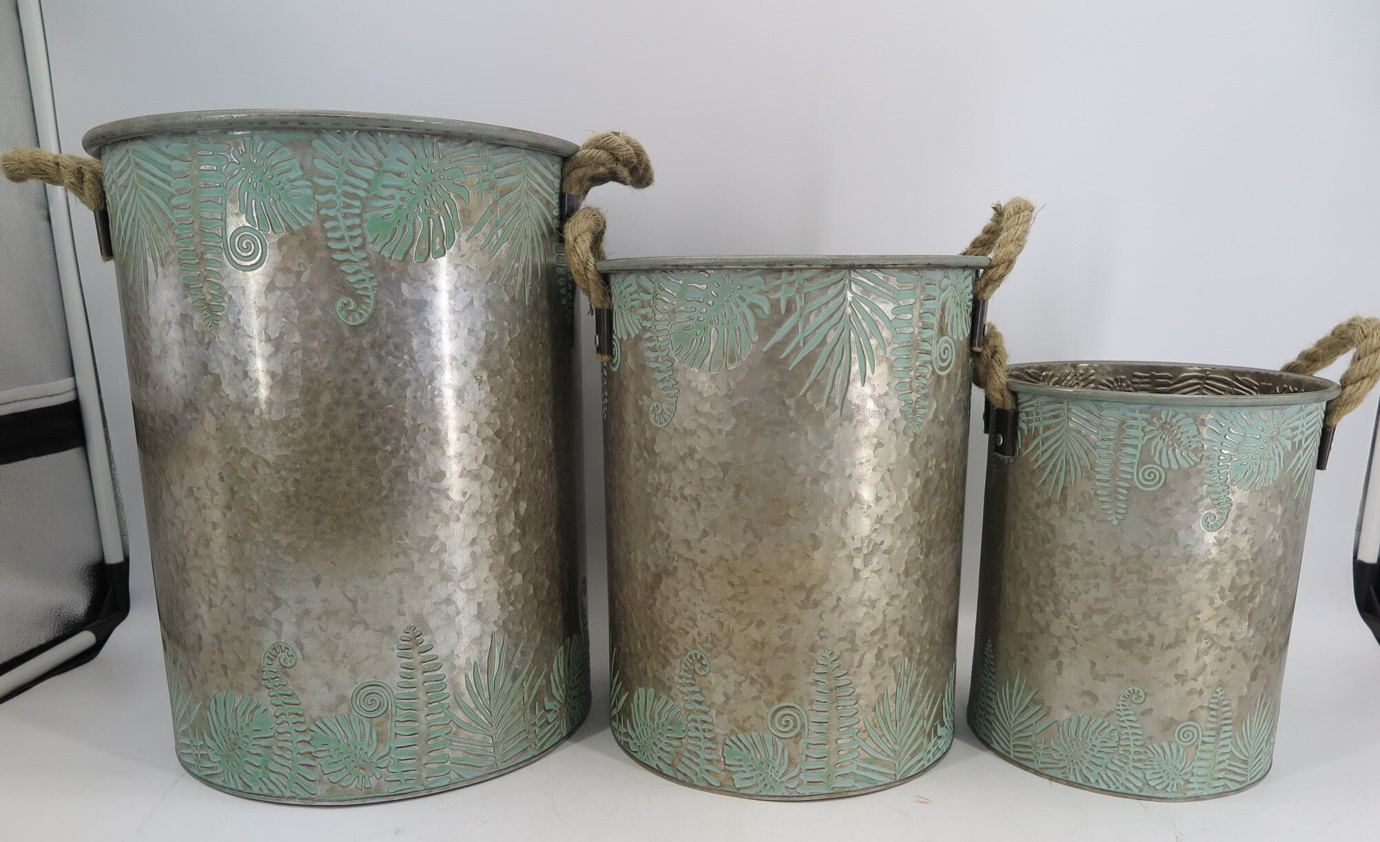 Gracie Oaks Katt 3-Piece Metal Cachepot Set | Wayfair