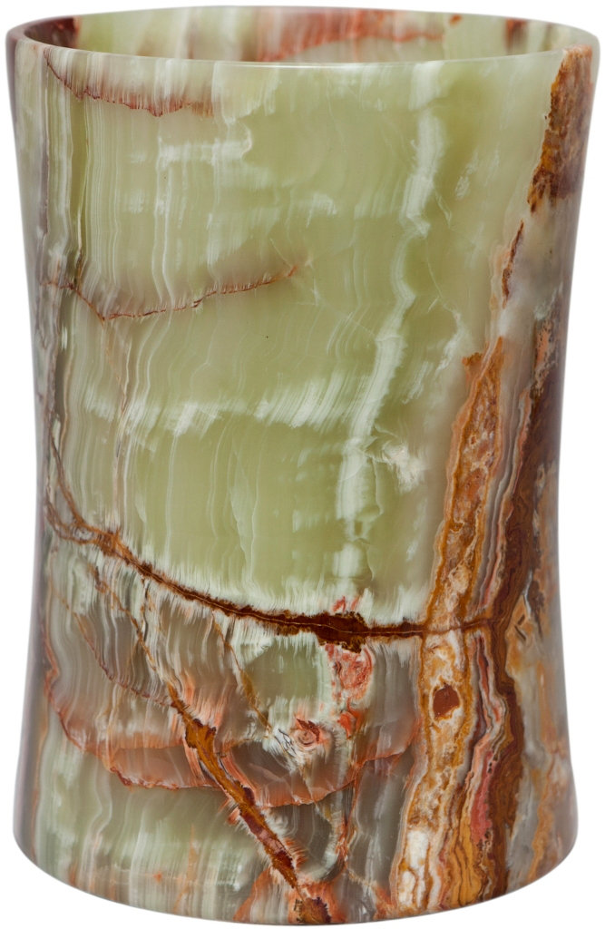 Fleur De Lis Living Ransome Onyx Stone 1.5 Gallon Waste Basket ...