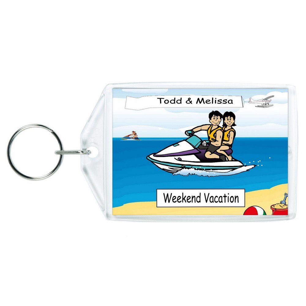 Printed Perfection Personalized Jet Ski Riding Couple Acrylic Key Chain ...