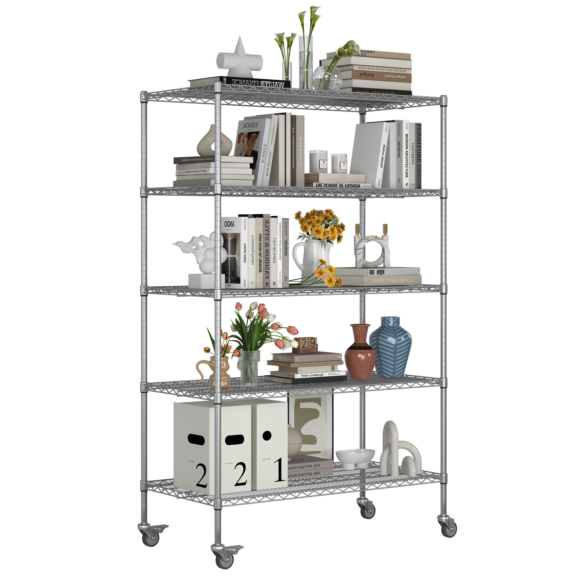 Rebrilliant Durable Steel Storage Unit with Adjustable Feet and Multi ...