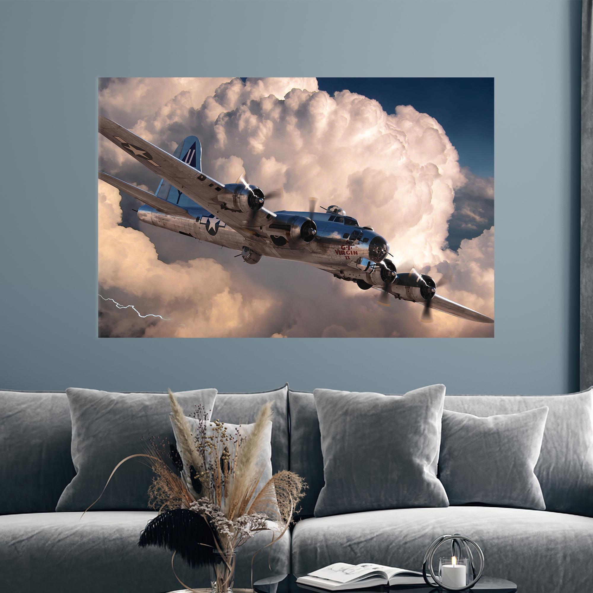kayra export Modern Aviation Canvas Art Featuring Military Aircraft in ...