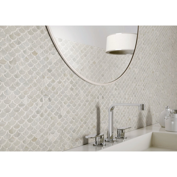 ES Stone 1" x 1" Seashell Fish Scale Mosaic Wall Tile & Reviews ...